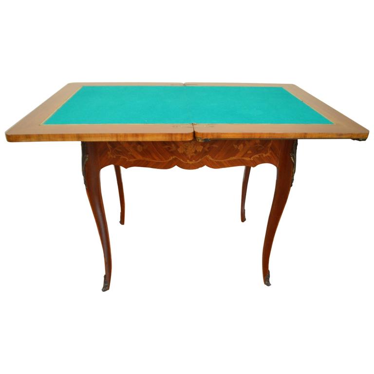 Louis XV Style Inlay Wood Game's Table at 1stDibs