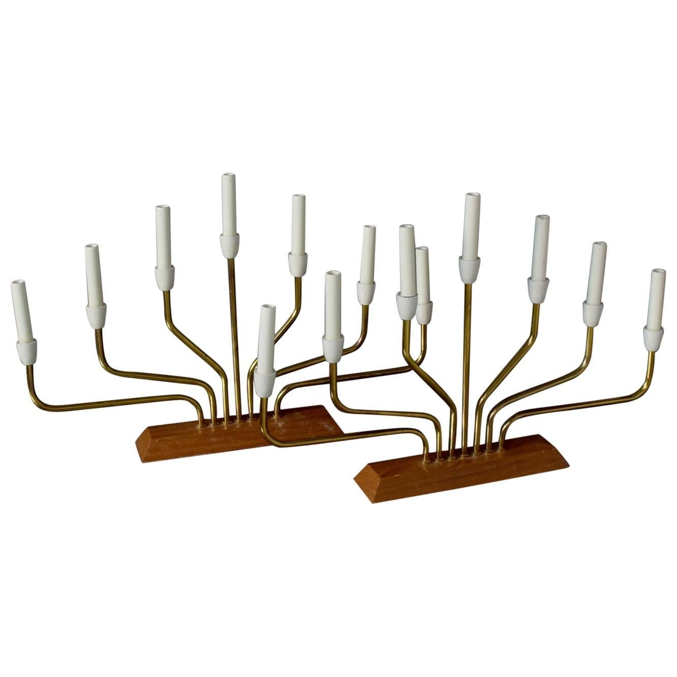 Menorah Table Lamps Danish Modern For Sale at 1stDibs