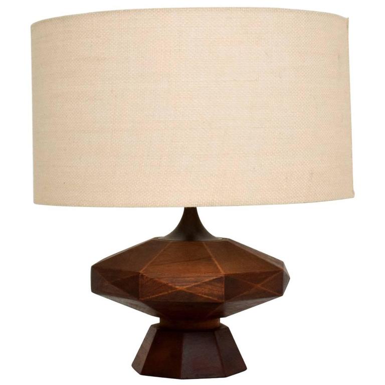 Mexican Modernist Mahogany Table Lamp at 1stDibs