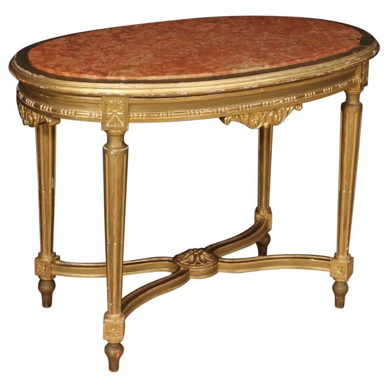 20th Century Italian Gilt Side Table in Louis XVI Style at 1stDibs