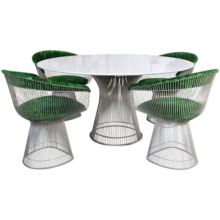 Four Piece Platner Table and Chairs at 1stDibs