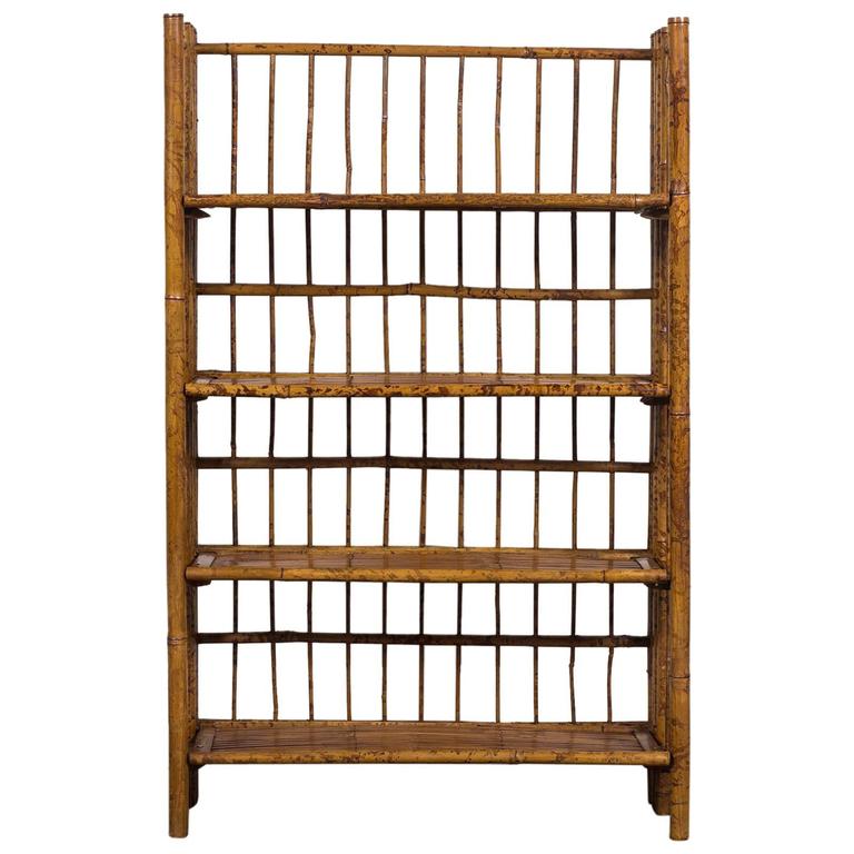 Antique French Bamboo Bookcase with Shelves, circa 1895 at 1stDibs