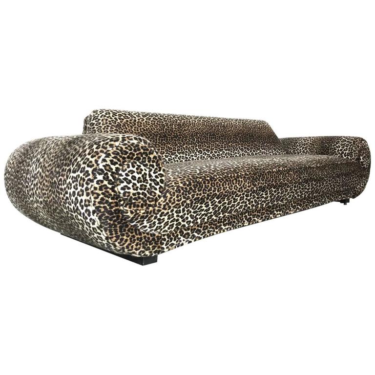 Leopard Print Mid-Century Sofa at 1stDibs | leopard print couch ...