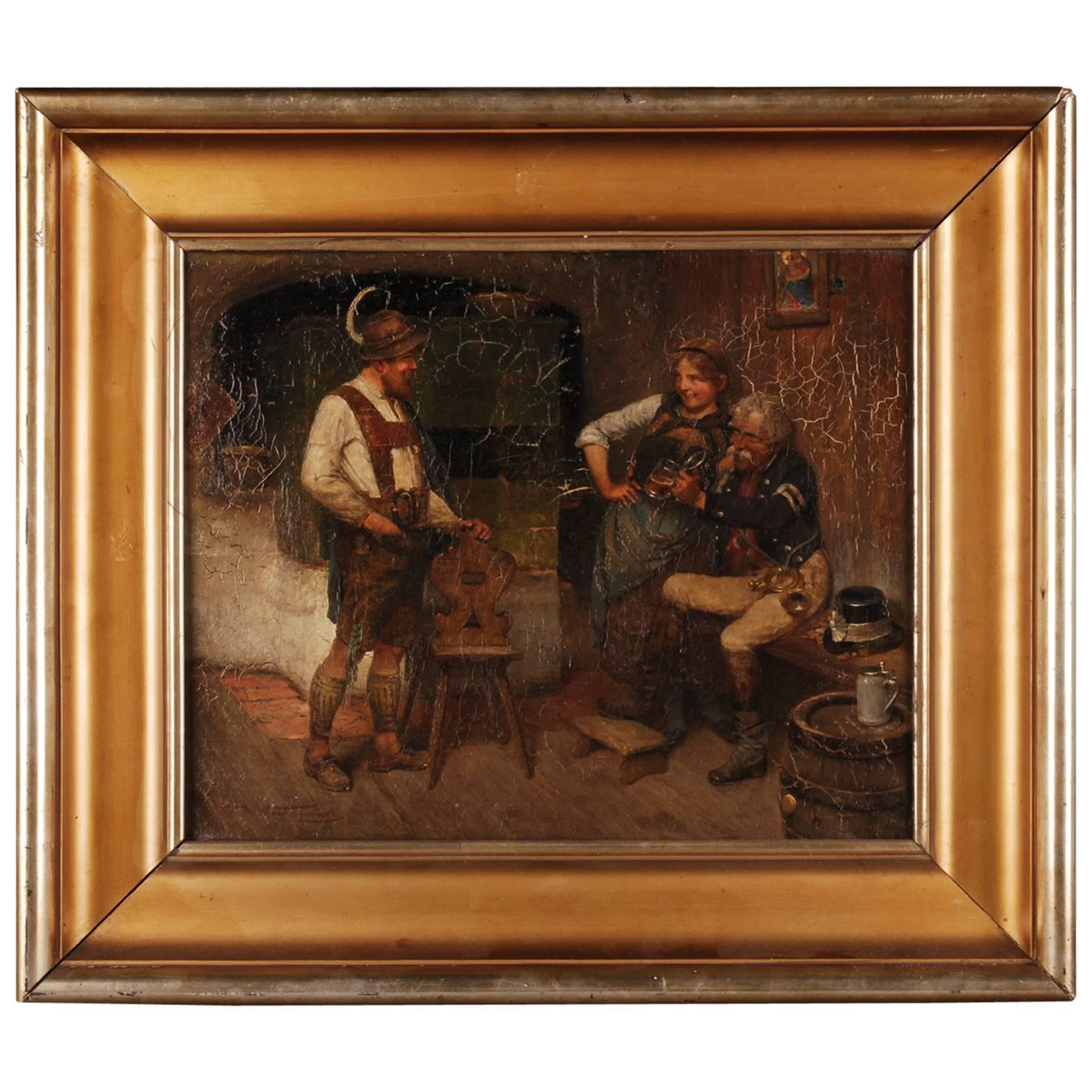 19th Century Oil Painting by M. Wachsmuth, 1859-1912 For Sale at 1stDibs