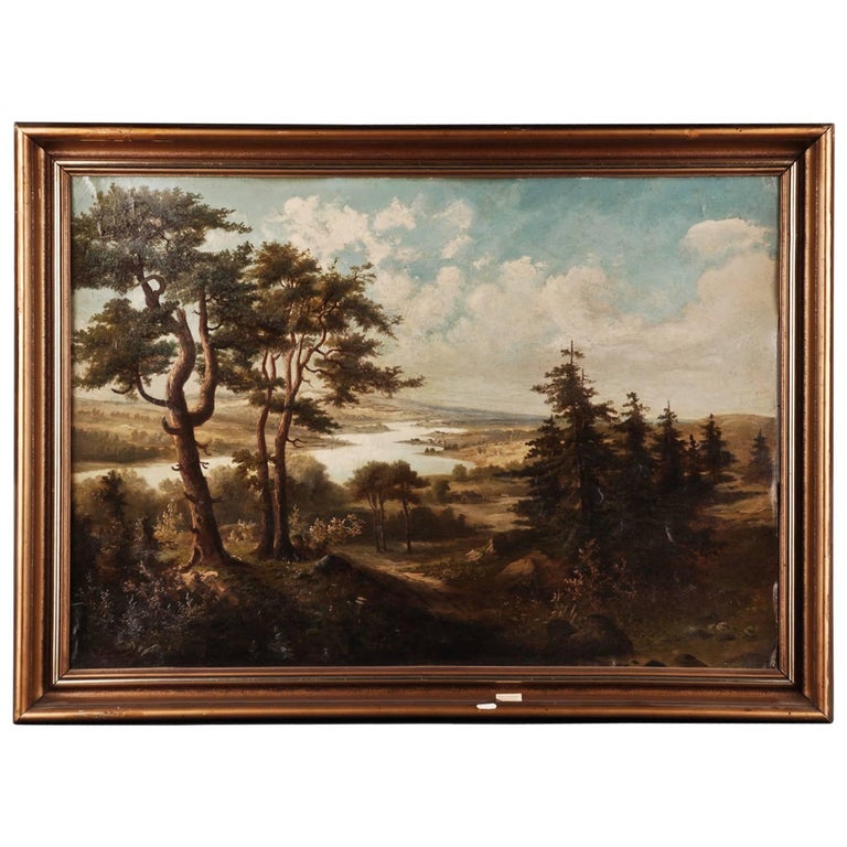 19th Century Landscape Oil Painting For Sale at 1stDibs