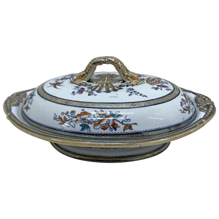 Victorian British Oval Ceramic Soup Tureen, 1842-1883 at 1stDibs