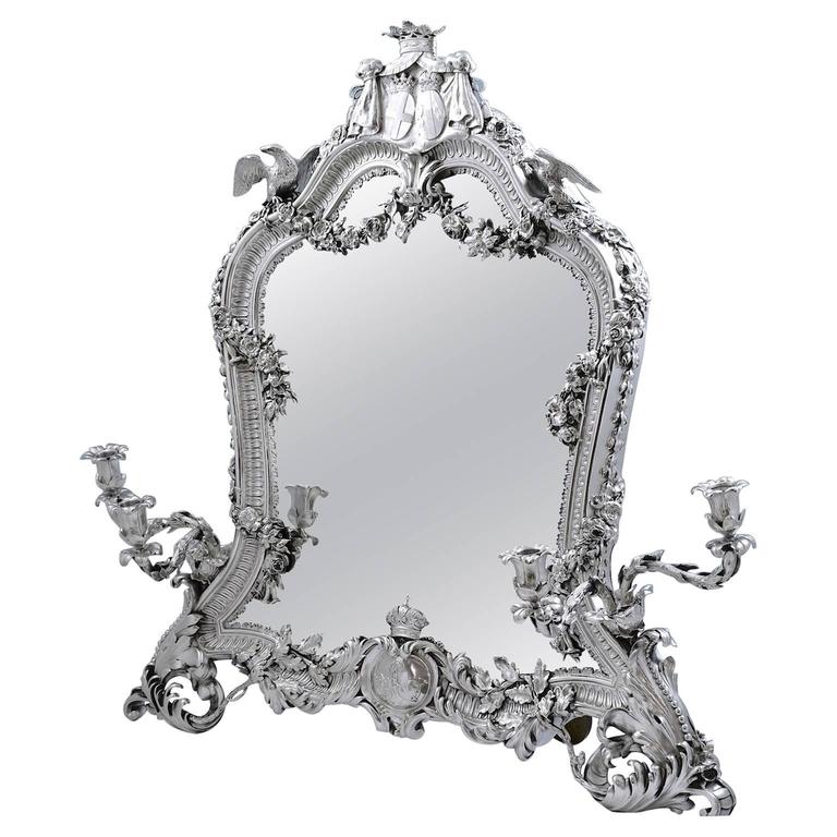 Royal, French Silver Dressing Table Mirror at 1stDibs