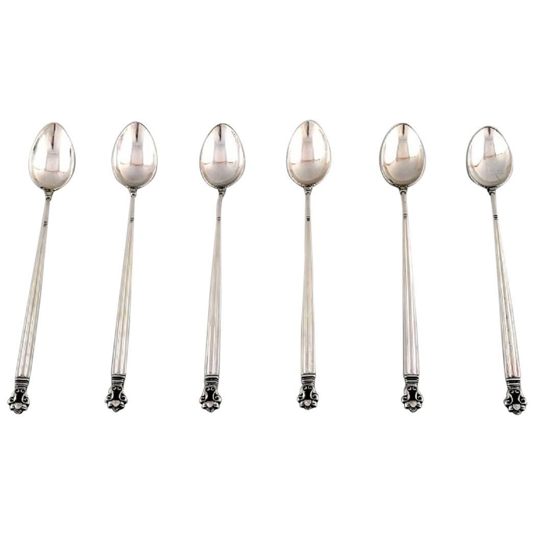 Early Georg Jensen Silver "Acorn" Cocktail Spoons, Six Pieces For Sale ...