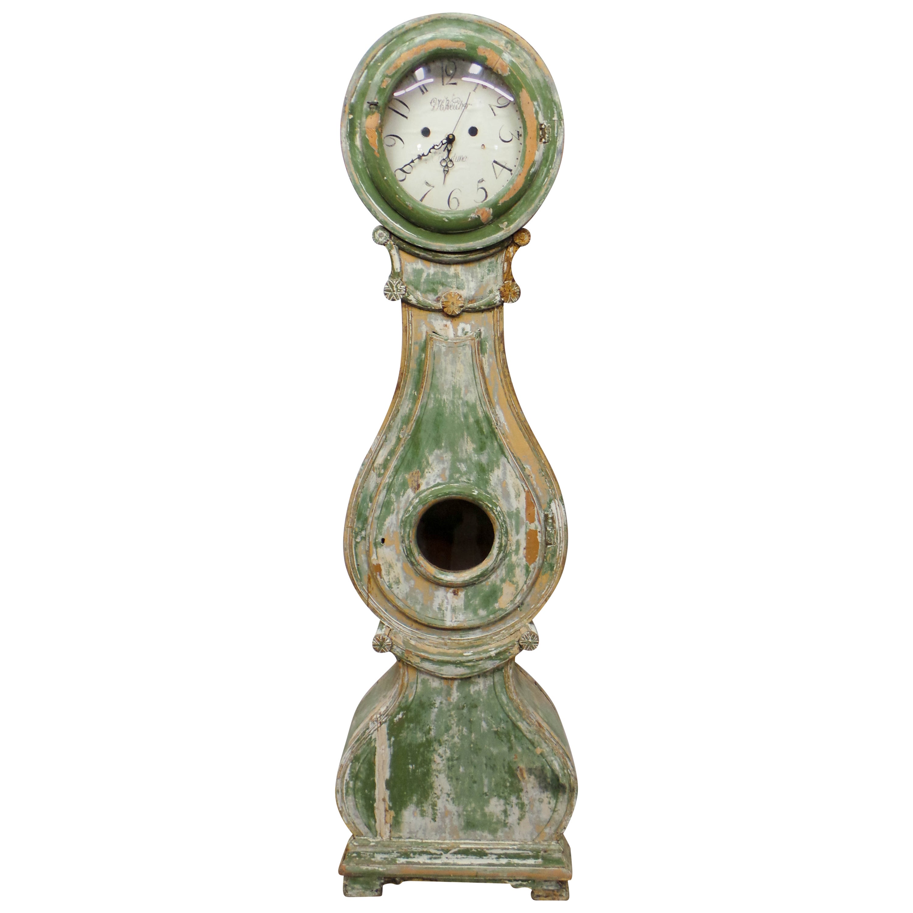 100% Original Painted Swedish Long Case Mora Clock at 1stDibs