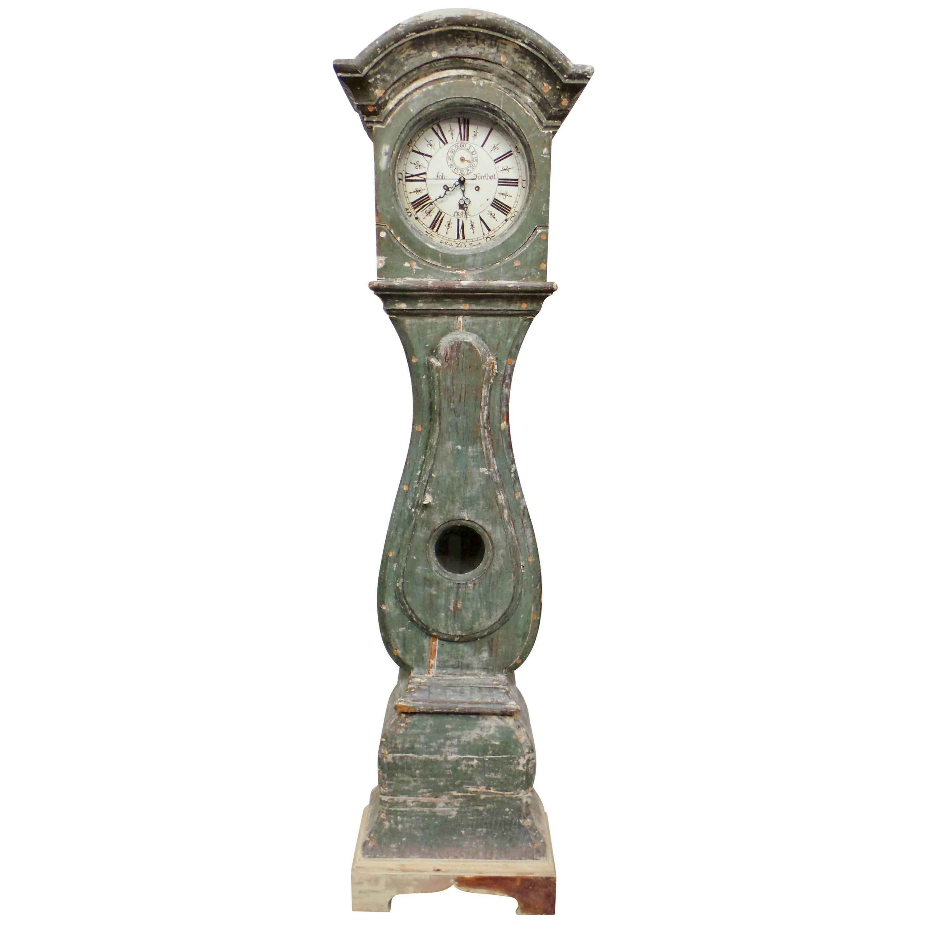 100% Original Painted Swedish Long Case Mora Clock at 1stDibs