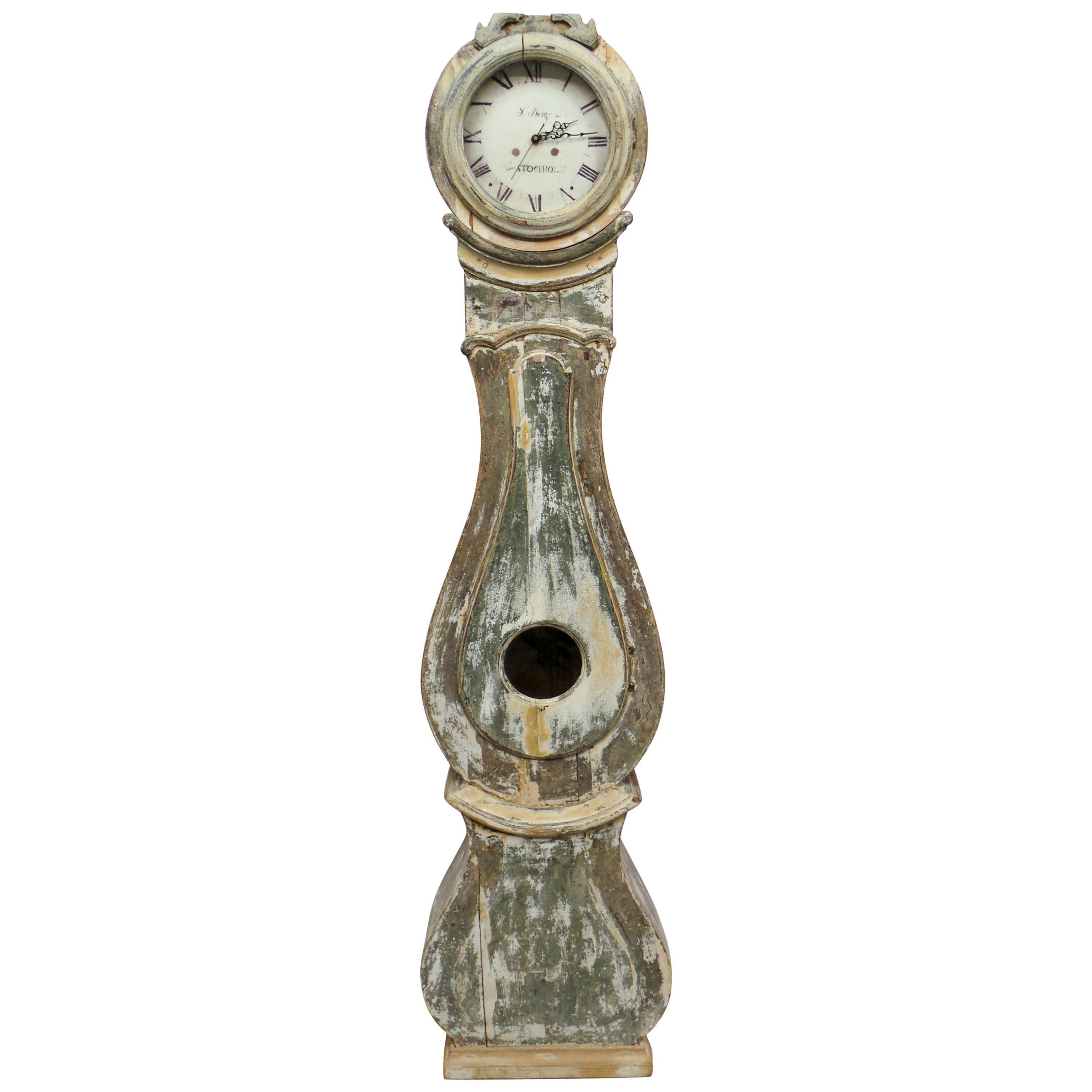 100% Original Painted Swedish Long Case Mora Clock at 1stDibs