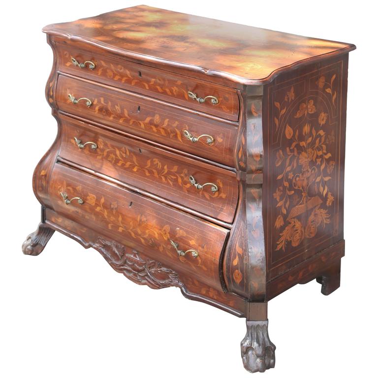 19th Century Dutch Marquetry Chest of Drawers at 1stDibs