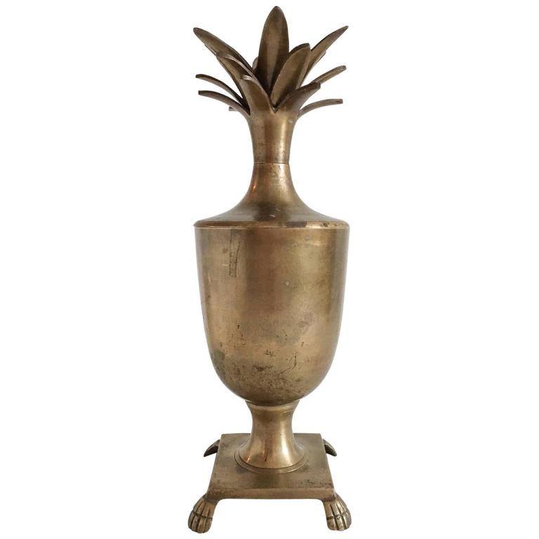 1950s Brass Pineapple Lidded Urn at 1stDibs