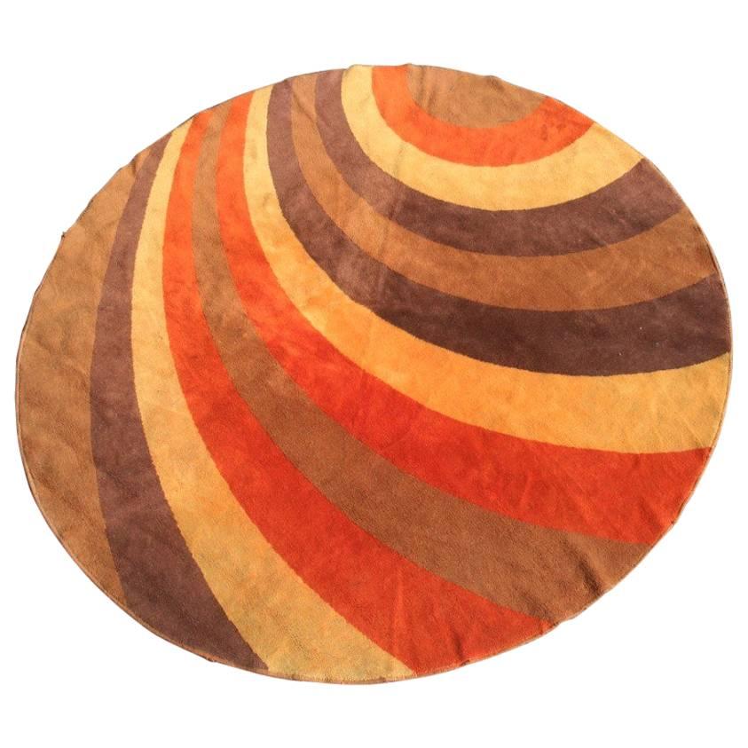 Orange Round Rug - 5 For Sale on 1stDibs