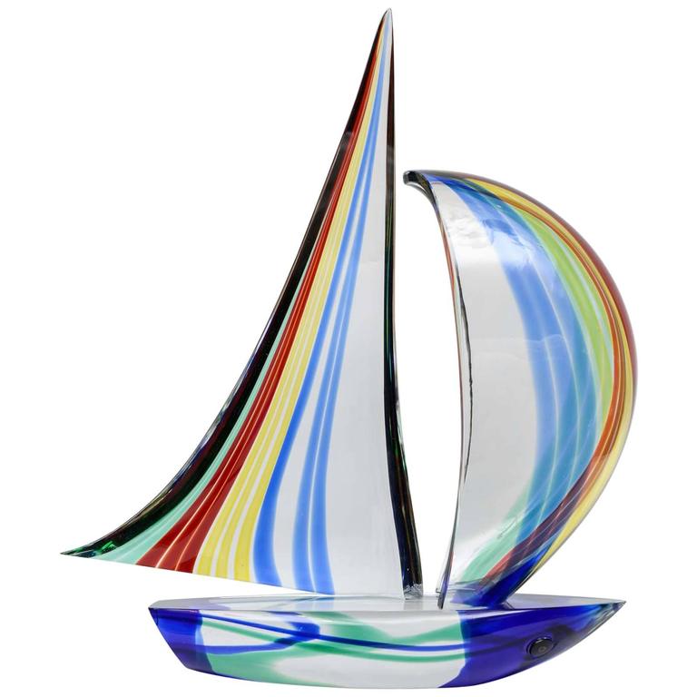 Sculpture Boat in Murano Glass at 1stDibs