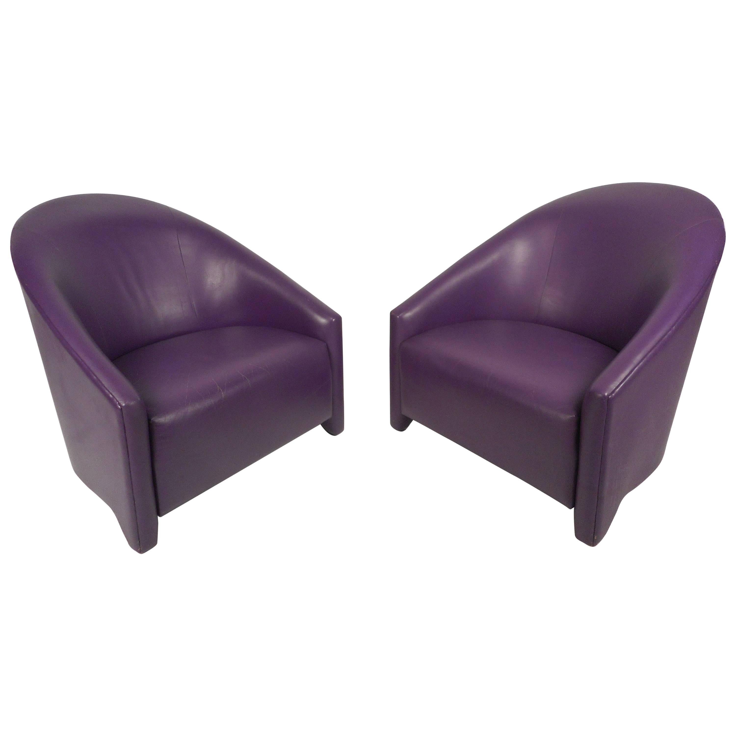 Mid-Century Modern Purple Vinyl Lounge Chairs For Sale at 1stDibs ...
