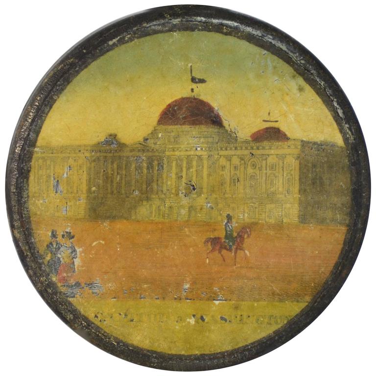 Historical Snuff Box Early View of Capitol Rare President Presidential ...