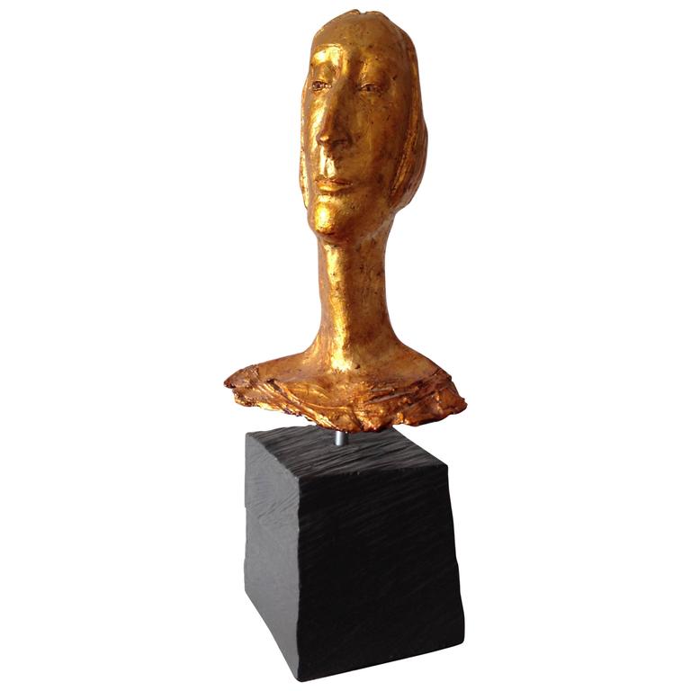 Contemporary Sculpture gilded ceramic Edith Sitwell Sculpture by Simon ...
