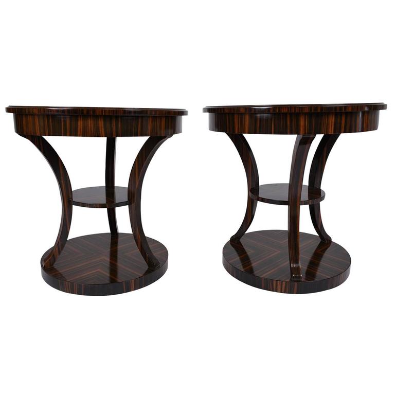 Pair of Modern Round Side Tables at 1stDibs