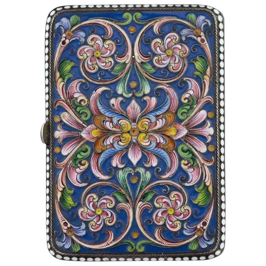 Antique Imperial Russian Solid Silver and Enamel Cigarette Case, circa ...