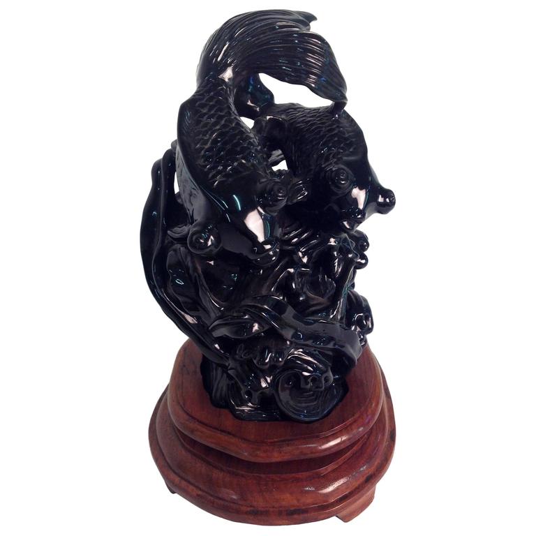 Beautiful Obsidian Sculpture For Sale at 1stdibs