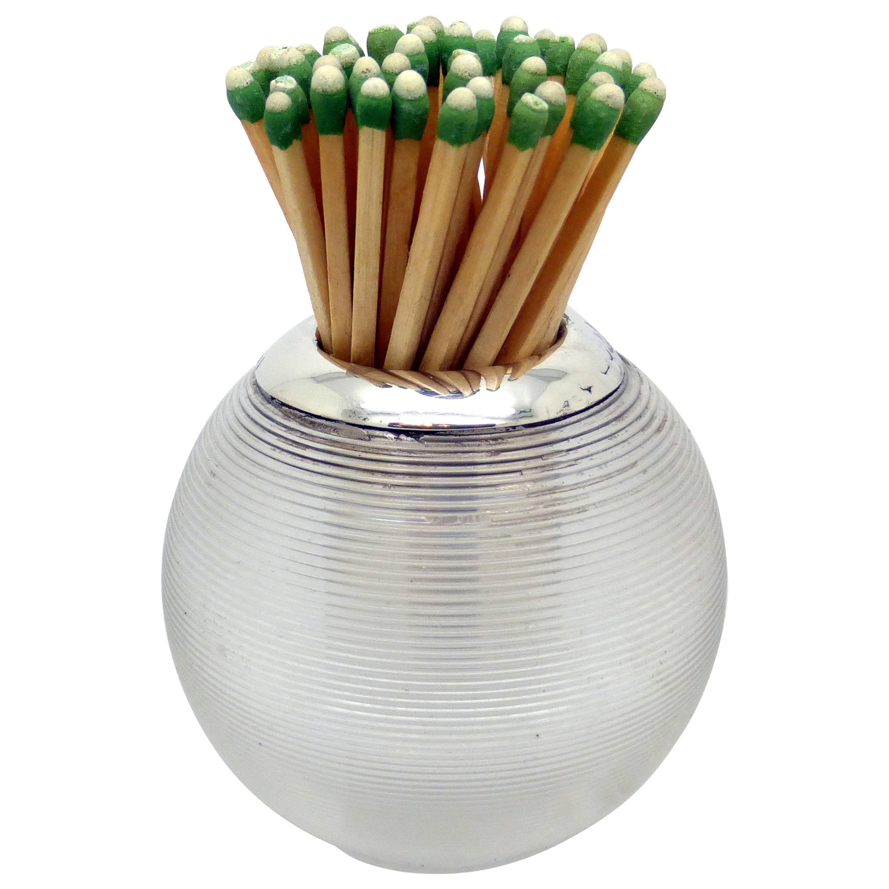 Edwardian Sterling Silver-Mounted Threaded Crystal Match Striker at 1stDibs