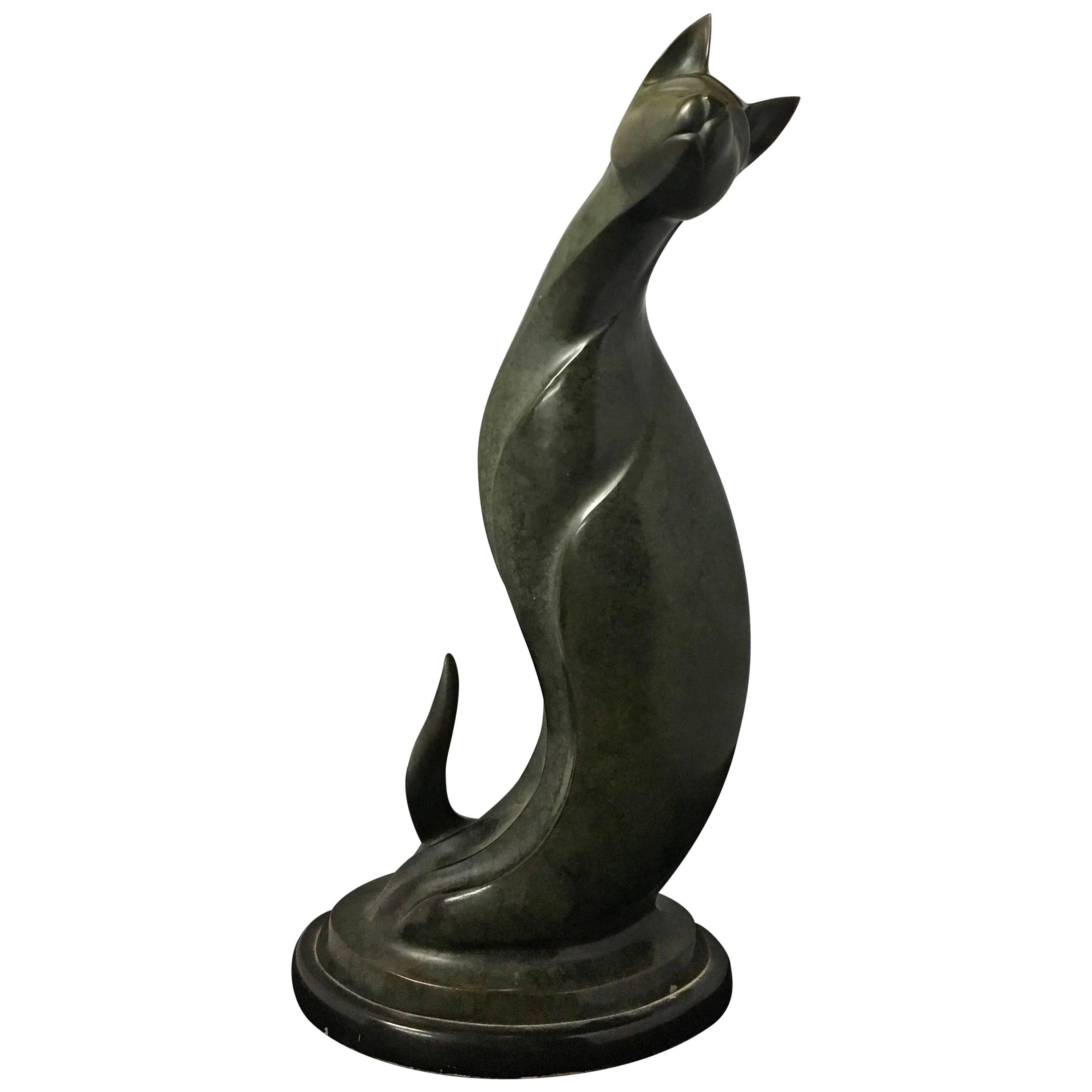 Bronze Cat Sculpture "Peter" by Gene Guibord at 1stDibs