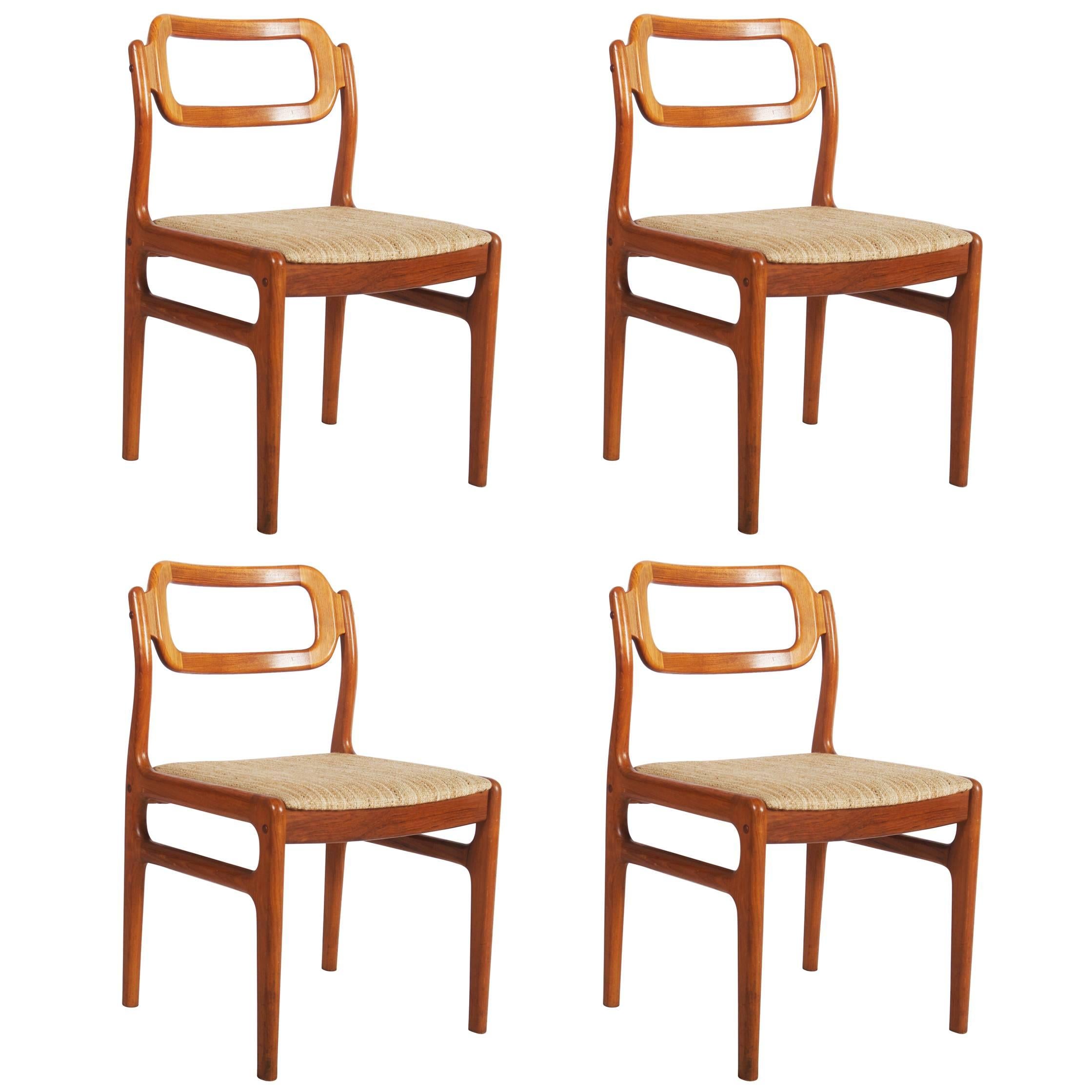Set of Four Danish Teak Chairs by Uldum Møbelfabrik at 1stDibs | uldum ...