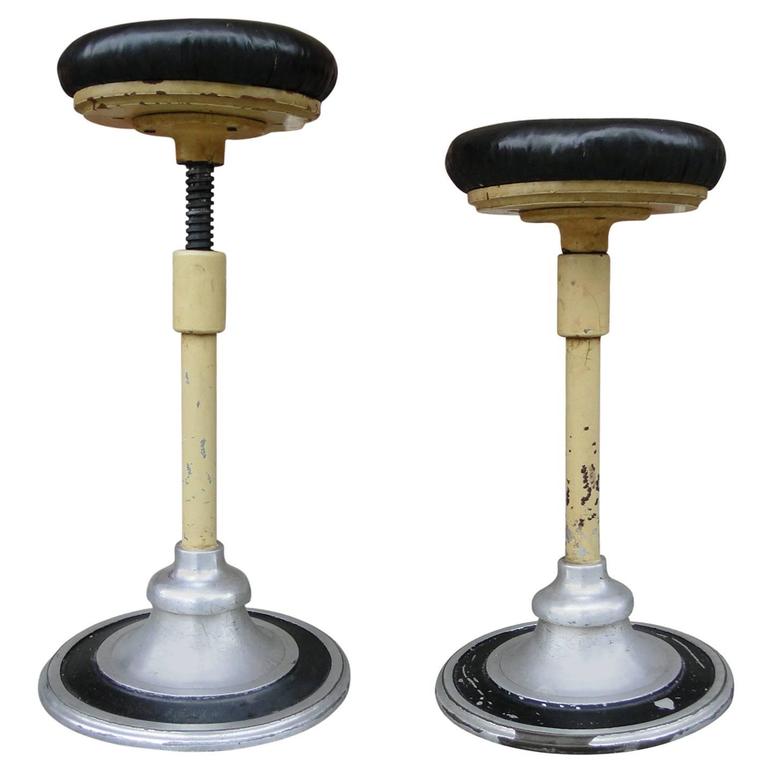 Matching Pair of 1920s Articulated Dental Stools at 1stDibs