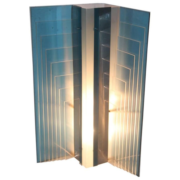 Minimal Table Lamp Optical Design Attributed to New Lamp Pop Art For ...