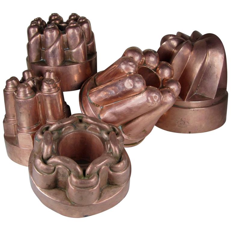 19th Century Victorian English Copper Food Molds, Offered Individually ...
