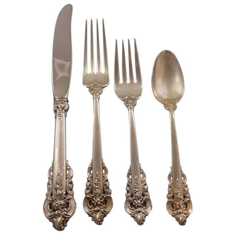 Grande Baroque by Wallace Sterling Silver Flatware Set 24 Service ...