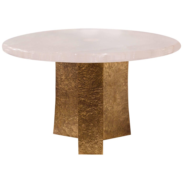 Rock Crystal Quartz Round Cocktail Table For Sale at 1stDibs