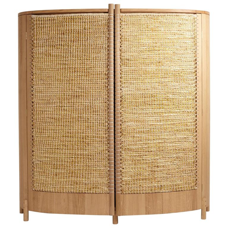 Handwoven Straw Oak Warming Cabinet by Gareth Neal and Kevin Gauld at ...