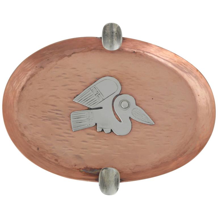 Peruvian Hand-Wrought Copper and Silver Ashtray For Sale at 1stDibs ...