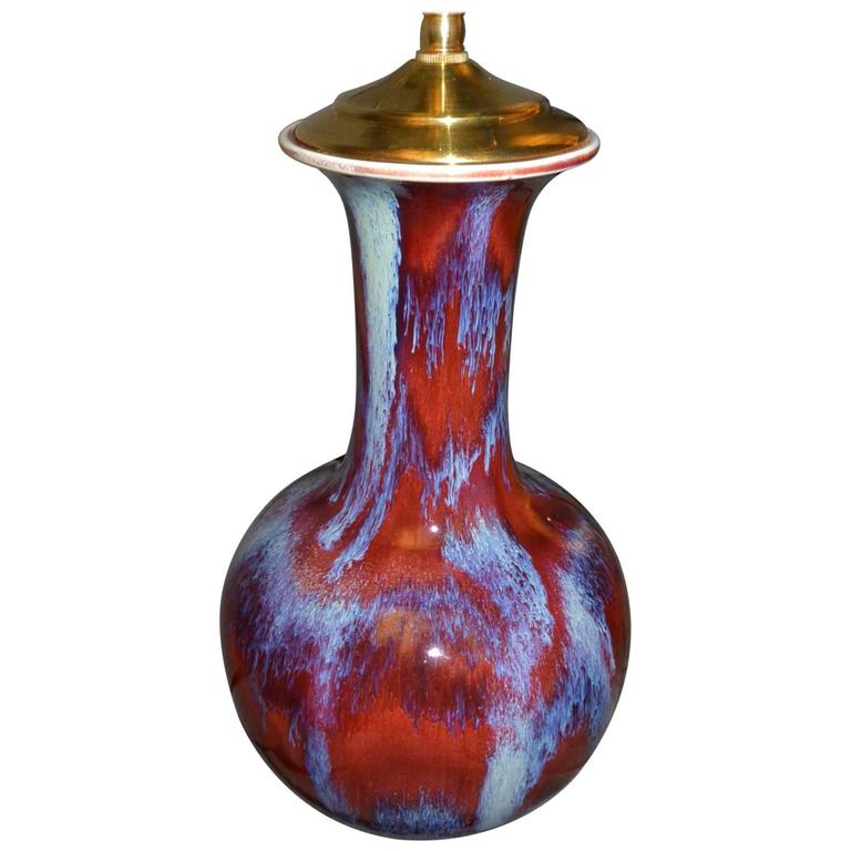 Antique Chinese Flambe Lamp For Sale at 1stdibs