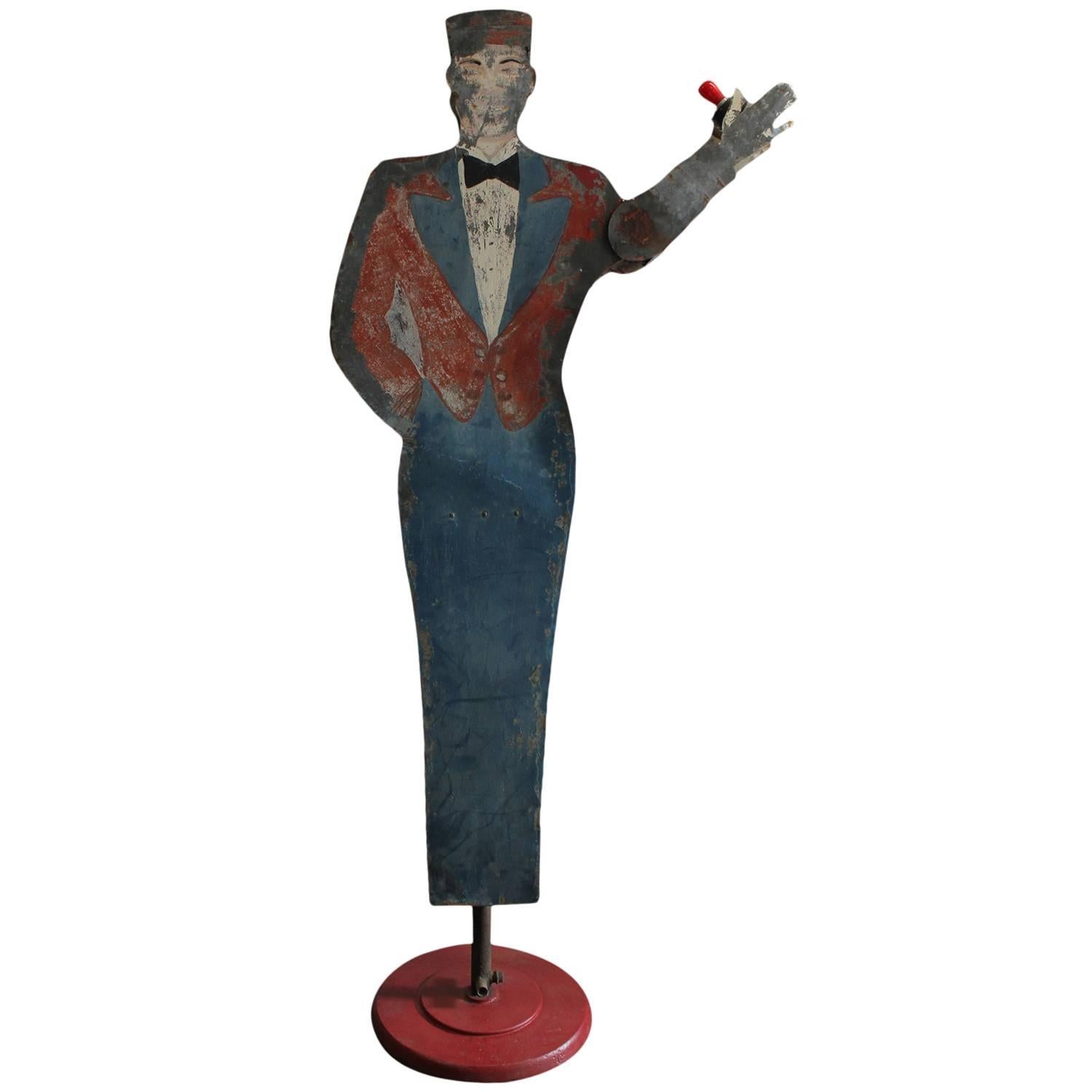 Large Early 1900s Hotel/Restaurant Greeting Double Sided Sign at 1stDibs