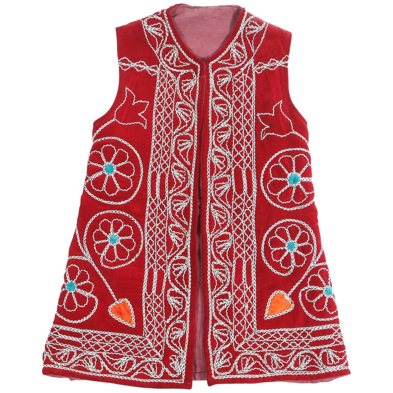Turkish Red Ceremonial Folk Traditional Vest For Sale at 1stDibs ...