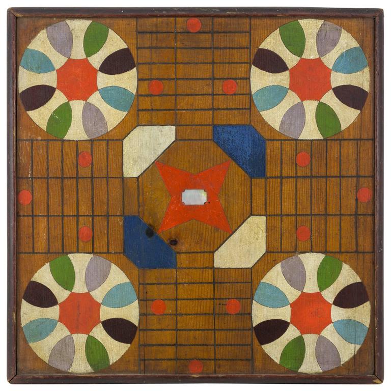 Double Sided Gameboard, Parcheesi and Checkers at 1stDibs