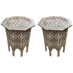 Moroccan Inlay Side Tables in Mother-of-Pearl For Sale at 1stdibs