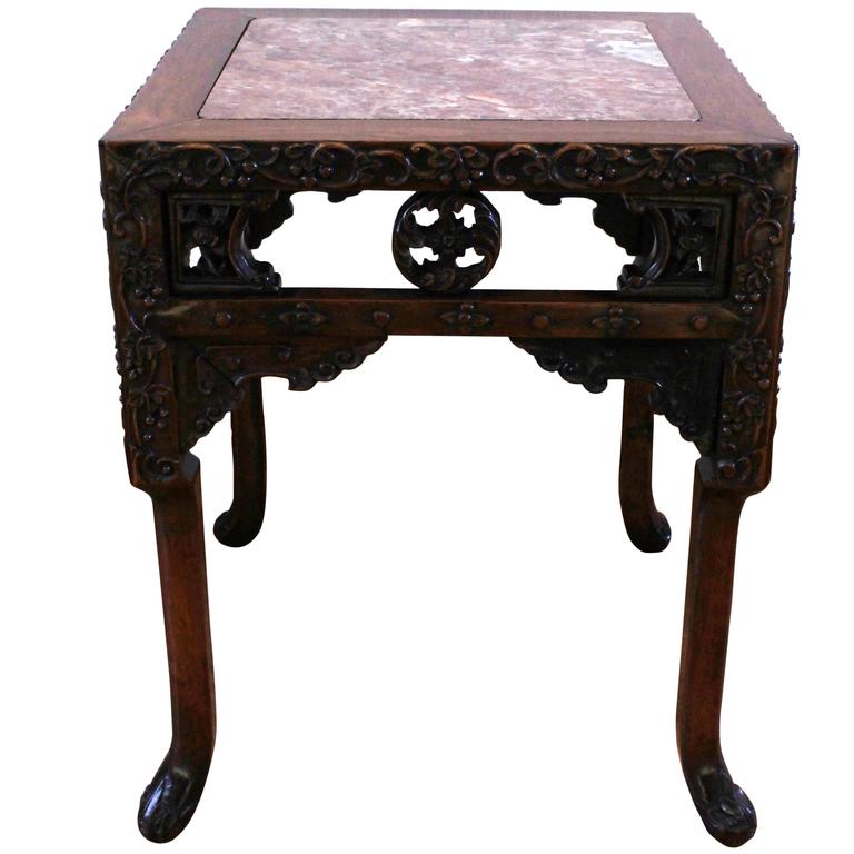 Chinese Hong-Mu 'Blackwood' Square Pedestal Table, circa 1880 For Sale ...