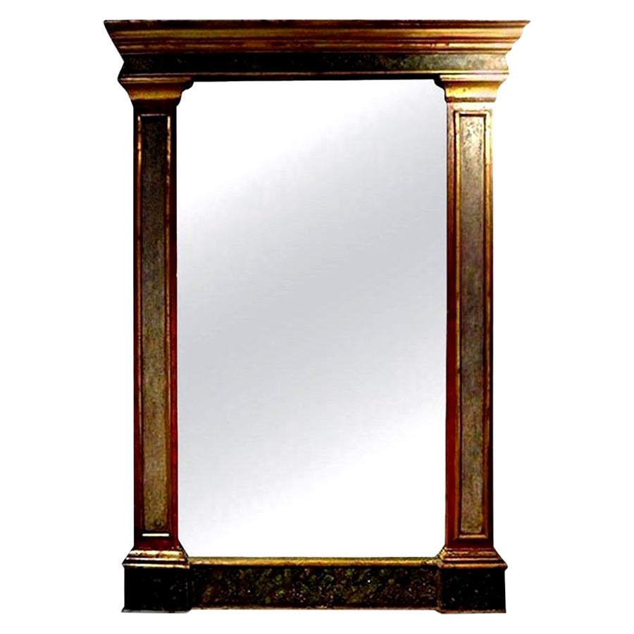 Rustic Antique Architectural Neoclassical Style Mirror For Sale at 1stDibs