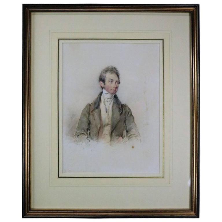 Antique English Watercolor of Henry Russell by G. Richmond, Dated 1839 ...