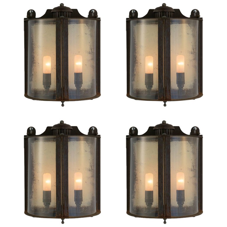 Galvanized Metal and Glass Outdoor Wall Sconce, Made in Italy For Sale ...