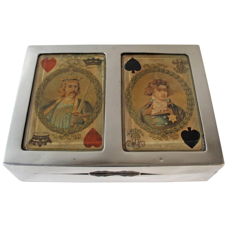 Edwardian English Sterling Silver Playing Cards Box by Walter H. Wilson ...