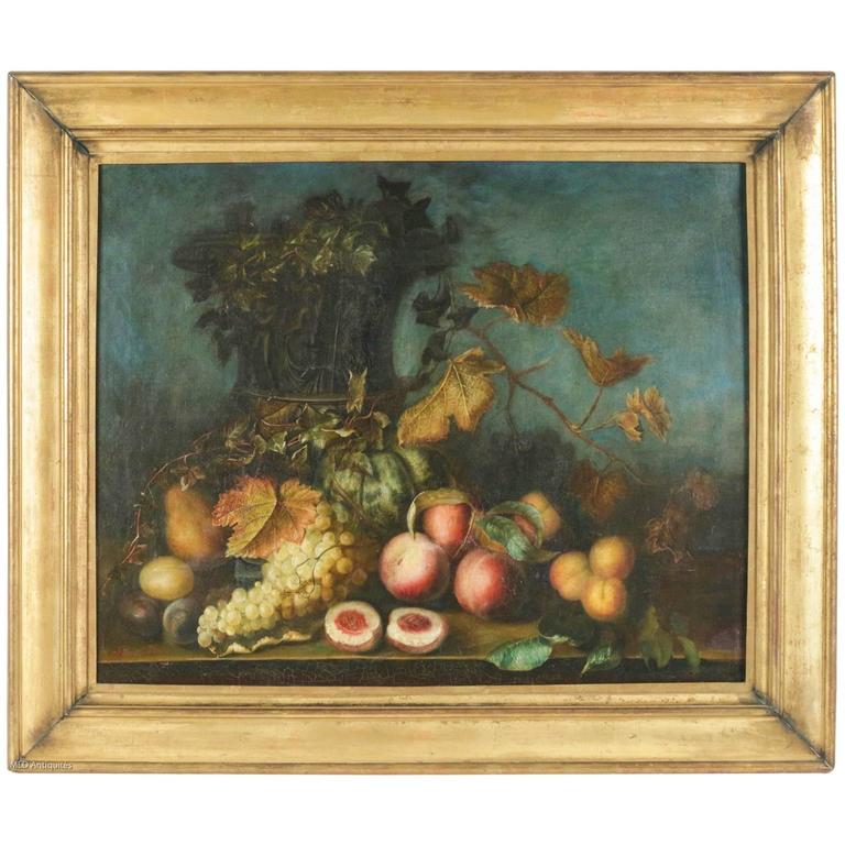 Simon Saint Jean Oil on Canvas Still Life with Fruits, circa 1830-1840 ...