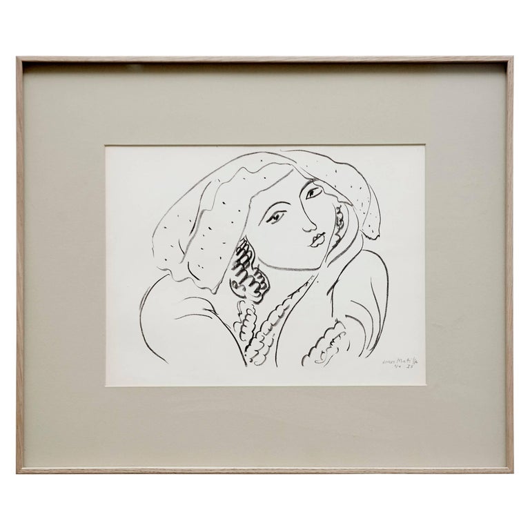 Lithograph after Original Matisse Drawing, 1942 For Sale at 1stDibs