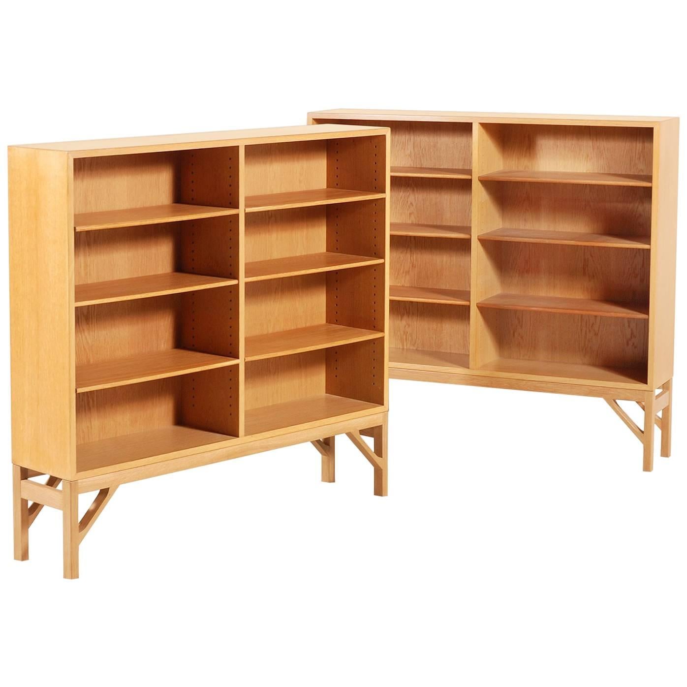 Børge Mogensen Pair of Oak Bookcases, 1958 at 1stDibs