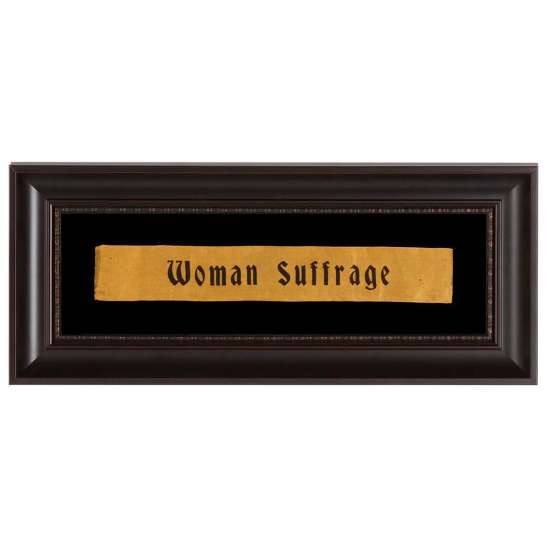 Silk "Woman Suffrage" Ribbon, in an Unusually Large-Scale Size at 1stdibs
