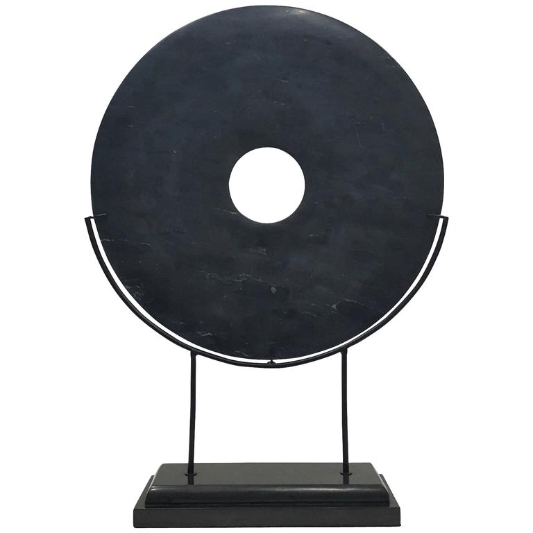 Jade Disk on Stand, Large at 1stDibs